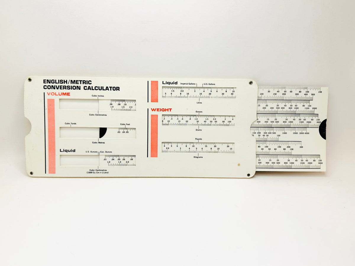 Vintage English Metric Conversion Calculator