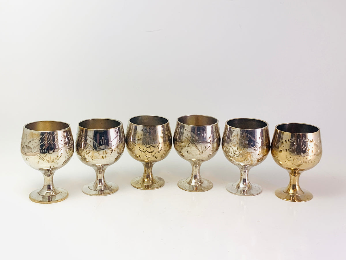 Vintage EPNS Silver Plated Miniature Goblets / Shot Glass